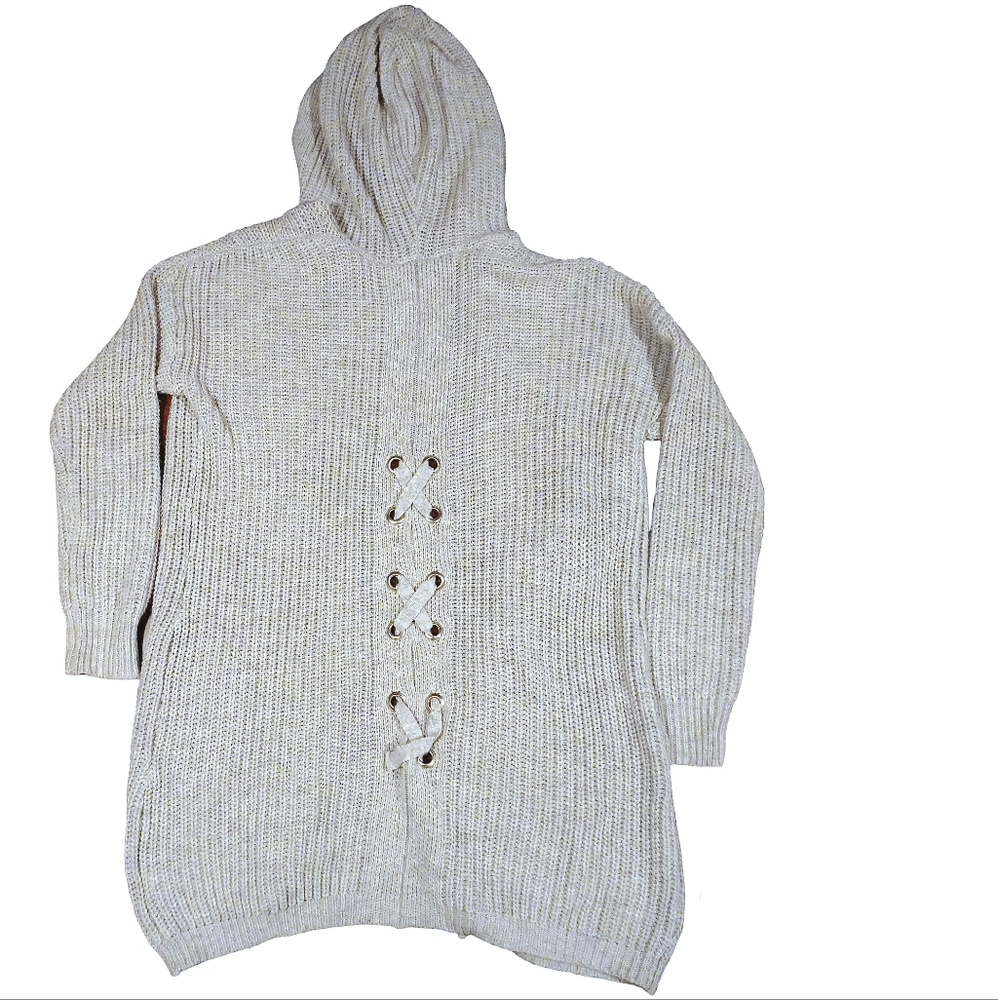 37) No Boundaries Knit Super Soft Lace-Up Back Sz. L … - Gem